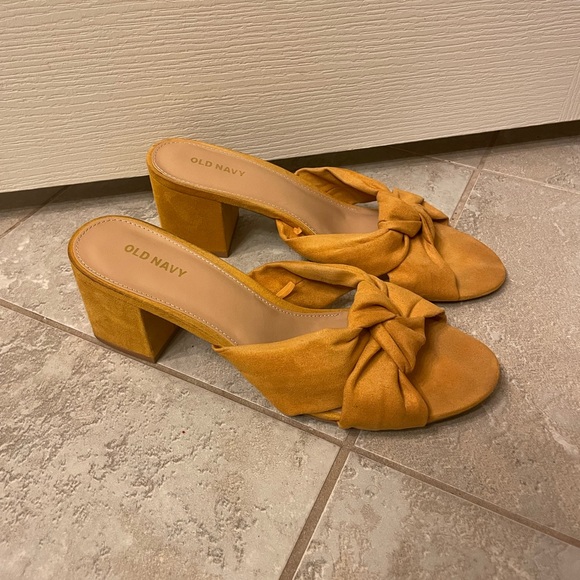 Old Navy | Shoes | Blocked Heels Mustard Yellow By Old Navy | Poshmark